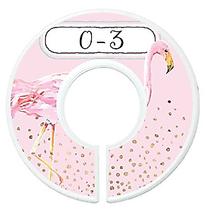 Mumsy Goose Nursery Closet Dividers Baby Girl Clothes Dividers Floral Flamingoes