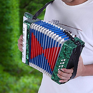Professional Accordian for Kids Children, 17 Key 8 Bass Piano Accordion Educational Musical Instrument for Amateur Beginners Students