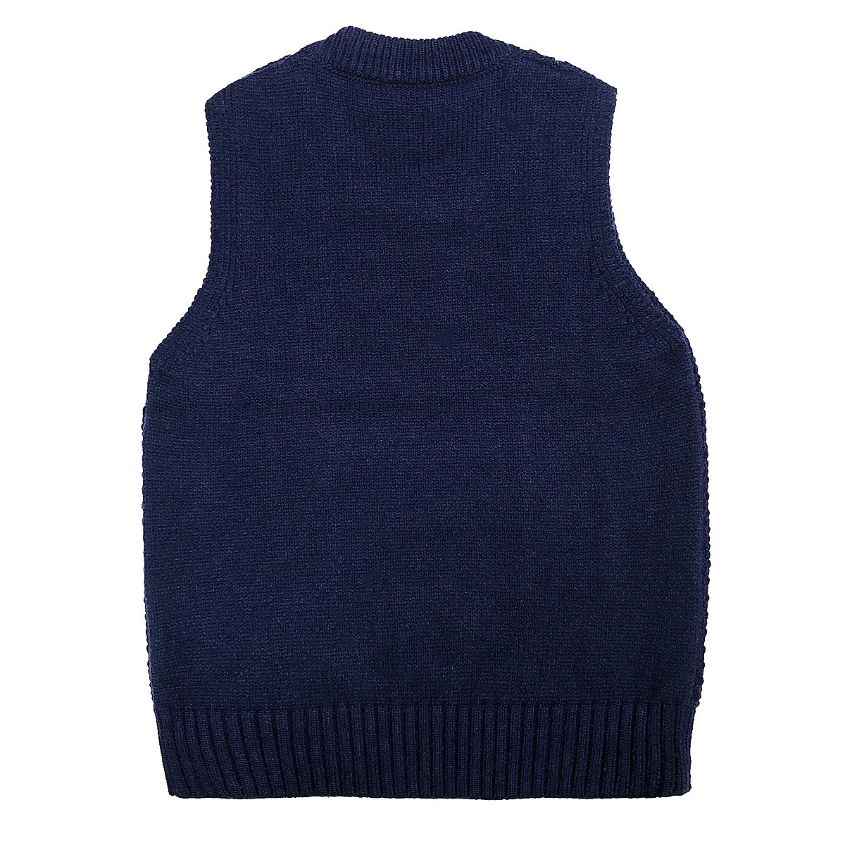 MSTOZE Baby Knit Sweater Vest Round-Neck Sleeveless Plaid Pullover for Size 1-4T Toddler Boys & Girls Royal/Blue