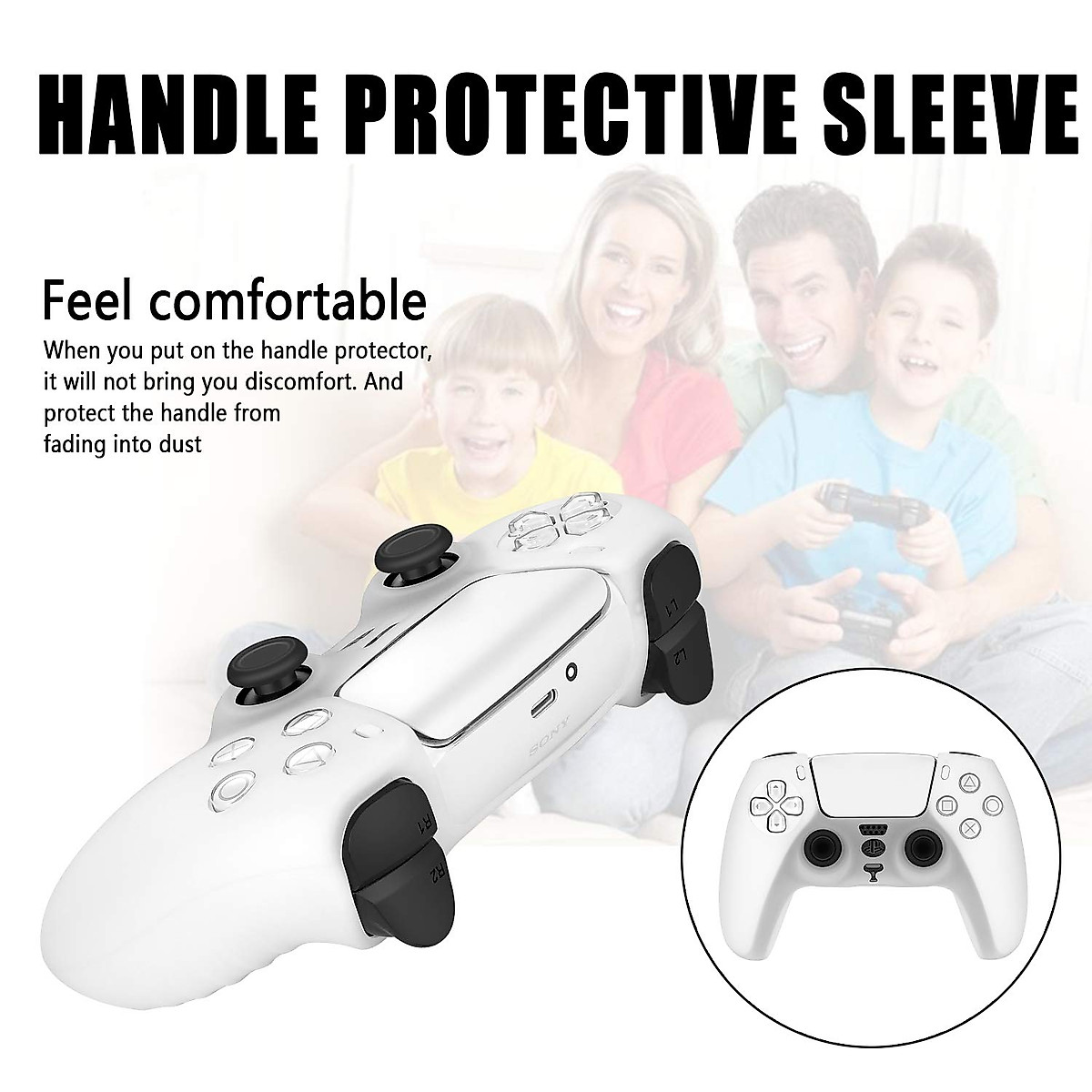 2 Pack Controller Skin and Thumb Grips for PS5 Controller PS5 Skin, YU33 Anti-Slip Silicone Cover Protector Case for Sony Playstation 5 Joystick/DualShock 5 with 12 Thumb Grips