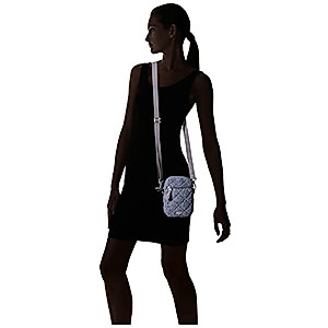 Vera Bradley Women's Teddy Fleece Sherpa RFID Small Convertible Crossbody Purse, Thunder Blue, One Size