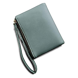 TOPKULL Wallets for Women Small Rfid Bifold Ladies Wallets Wristlet Change Purse for Card Coin with Wrist Strap (Green)