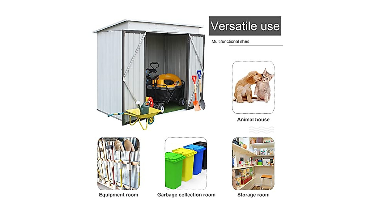 WTRAVEL 6x4 FT Outdoor Storage Shed - Durable & Secure