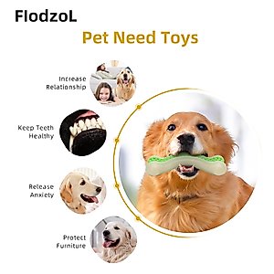 FiodzoL 2Pcs Dog Chew Toys for Aggressive Chewers Beef Flavor and Real Bones Dog Teething Chew Toys Bones for Large/Medium/Small Puppies Breeds