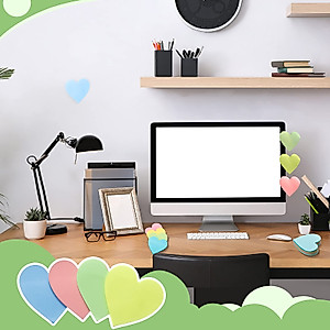 Marspark 9 Pack 3 x 3 Inches Heart Shaped Sticky Notes Heart Shaped Notepad Sticky Notes Hearts Cute Sticky Notes Colorful Sticky Memo for Home Office School Supplies, Back to School Seasons