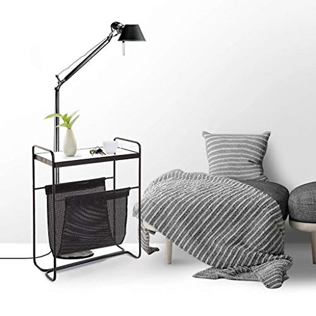 Magazine & Newspaper Baskets Magazine Rack Living Room Sofa Side Table Wrought Iron Removable Coffee Table Office Information Finishing Shelf Small Table Bedroom Bedside Locker