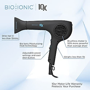 Bio Ionic 10x Pro Ultra Light Speed Dryer - Black Hair Dryer 1 Pc
