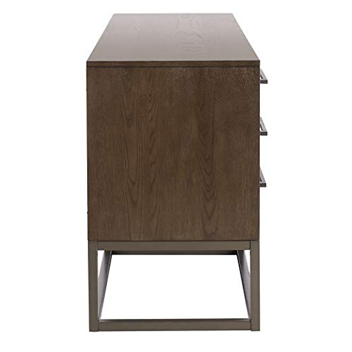 Safavieh Couture Collection Estelle Dark Walnut 6-Drawer Dresser, Ash Brown/Gunmetal