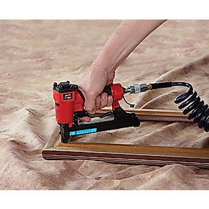 Arrow PT50 Oil-Free Pneumatic Staple Gun, Professional Heavy-Duty Stapler for Wood, Upholstery, Carpet, Wire Fencing, Fits 1/4”, 5/16”, 3/8", 1/2", 9/16” Staples , Red