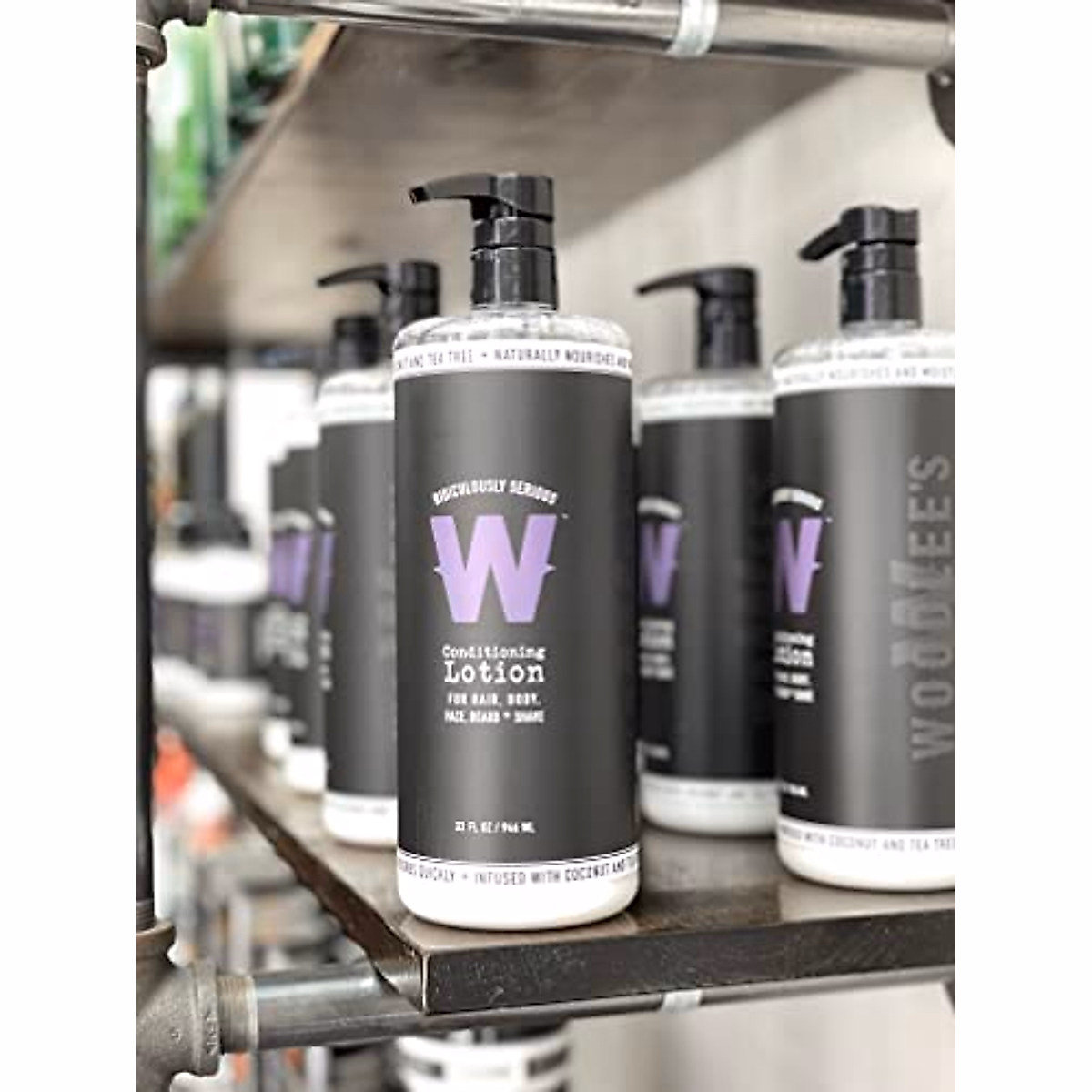 Woodlee’s by Men’s Ultimate Grooming – All In One Conditioning Lotion - Men’s Leave In Conditioner - Hair & Body Moisturizer – Shave And After Shave Lotion - Infused With Coconut Oil & Tea Tree Oil - Non Greasy (32 oz)