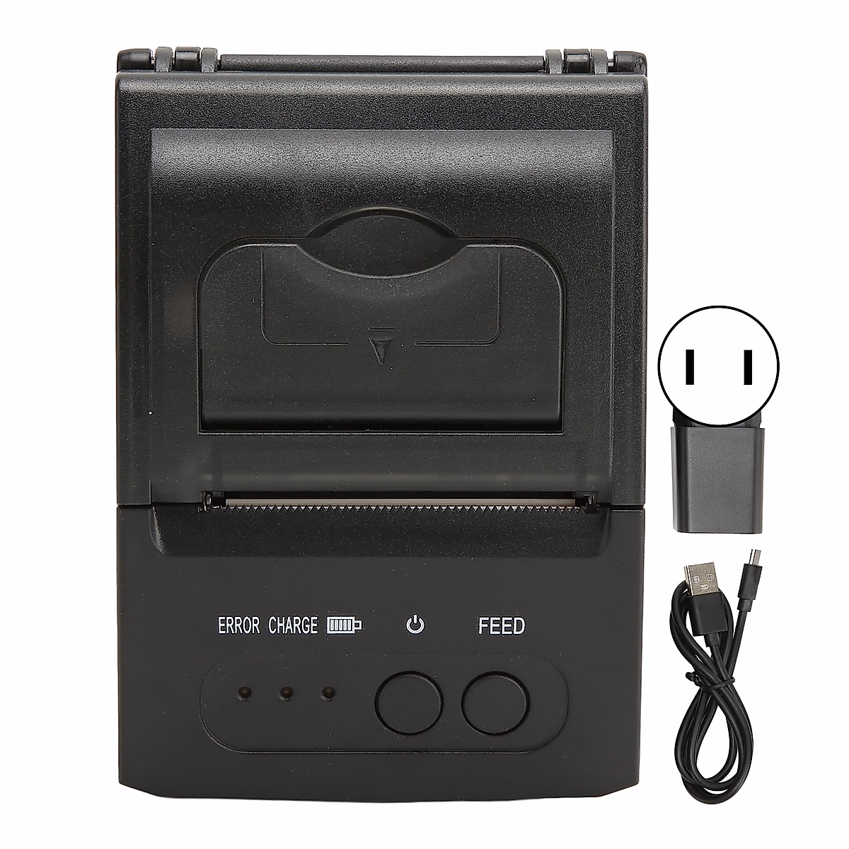 Portable Printer Receipt, 58mm Paper Width 2000mAh Rechargeable Thermal Label Printer,with Thermal Printer Paper,for Office and Small Business