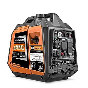 GENMAX Portable Inverter Generator, 4000W ultra-quiet 145cc gas engine,with Parallel and Series Capability, Electric Start, Ideal for Camping outdoor & Home backup power.EPA &CARB Compliant