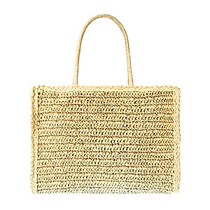 Handwoven Straw Vintage Purse Bag Bohemian Large Straw Beach Bag Chic Casual Handbag Shoulder Bag Tote Rattan Vacation Bag