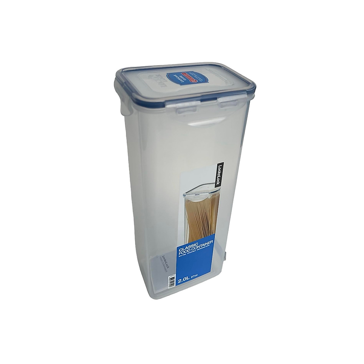 LocknLock Easy Essentials Pantry Airtight Rectangular Tall Food Storage Container, Pasta Box 68-oz/ 8.5-cup