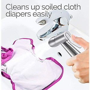 HandHeld Bidet Sprayer for Toilet. Multipurpose Rear Washing/Feminine Hygiene/Pet Bathing/Baby Cloth Diaper Sprayer. Brushed Stainless Steel Sprayer, Easy Install and Saves on Toilet Paper.