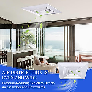 Mkhaslri 4 Pcs Exhaust Bathroom Ceiling Fan 9 x 9 Inch Grille with Springs Plastic Replacement Vent Cover Wall Mount Bathroom Fan Cover Replacement Parts for Square Ceiling for Ventilation Fan