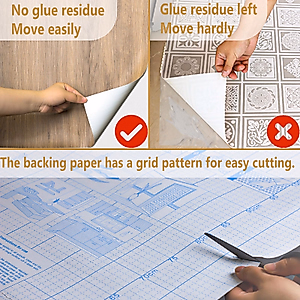 WIFEA Vinyl Flooring Roll 15.7"x 393.7"/43 Sq.Ft, Wood Grain Self Adhesive Vinyl Floor Tiles Wear-resistant and Waterproof Vinyl Plank Flooring for Bedroom Living Room Office Balcony RV, Light brown