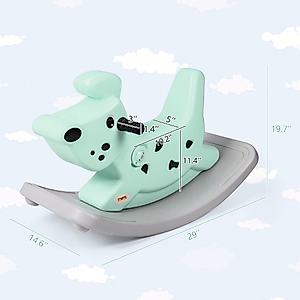 Vilobos Rocking Horse Outdoor Rocking Toy with Music for Toddler Baby Kids Ages 1-3 Year Old Boy Girl Green