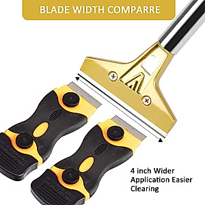 Boter Razor Blade Scraper, Scraper Tool, 4 In Metal Floor Scraper with 20PCS Extra Metal Blades, Long Handle Paint Scraper Ideal for Cleaning Stove Top, Windows, Glass, Tiles, Wall, Labels