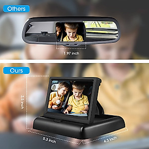 Jansite Baby Car Mirror, Baby Car Camera AHD Enhanced Night Vision, Car Mirror Baby Rear Facing Seat Wide Adjustable Angle 4.3'' Baby Car Monitor