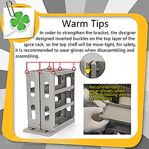 Dutiplus Pull-Out & Rotate Spice Rack Kitchen Cabinet Organizer 2 Three-Decker Shelves Snap-in ABS Shelves Adjustable Storage (10.8”H x 5.8”W x 10.4”D) (High-Grade Gray)