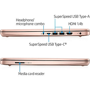 HP 2021 Newest Premium 14-inch HD Laptop, Intel Dual-Core Processor Up to 2.8GHz, 8GB RAM, 320GB Storage(64GB eMMC+256GB Micro SD), Rose Gold, Windows 11 with 1 Year Microsoft 365