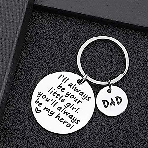 Fathers Day Dad Gift from Daughter Birthday Keychain Gift for Father Daddy Father in Law Stepdad Present Christmas Valentine Thanksgiving Gift for Papa Dad from Little Girl Kids Stocking Stuffer