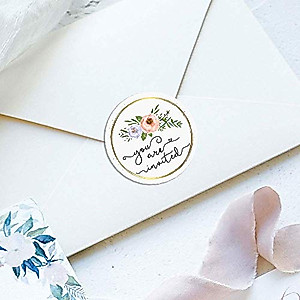 120 x Circle Party Stickers, Wedding Invitation Stickers, Save The Date Labels, You're Invited, Join Us, Be Our Guest, Engaged