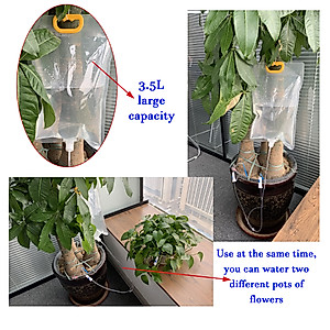5Pcs Plant Drip Irrigation Bag,3.5L Plant Self Watering Devices Plant Watering Self Automatic Device with Adjustable Valve Switch,for Indoor Outdoor Potted Watered While Away