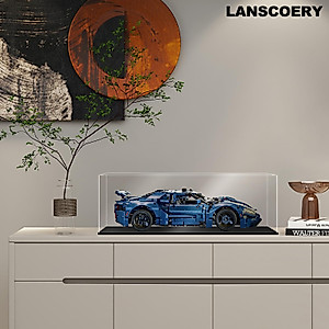 LANSCOERY Clear Acrylic Display Case, Assemble Small Display Box Stand with Black Base, Dustproof Protection Showcase for Collectibles Memorabilia Figurines (6x4x4inch; 15x10x10cm)