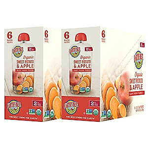 Earth's Best Organic Stage 2 Baby Food, Sweet Potato and Apple, 4 oz. Pouch (Pack of 12)