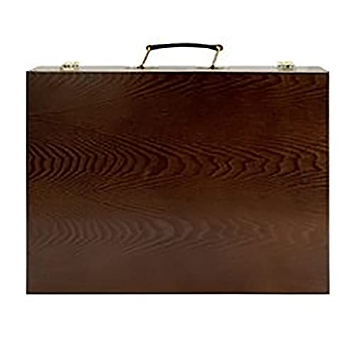 Creative Mark Capri 2 Deluxe Wood Artist Paint Box - Storage for Art Supplies, Paints, Mediums, Brushes, Compartment Storage, Lightweight, Travel - [Oil-Stained – Dark Walnut Finish]