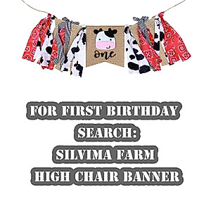 Farm ONE High Chair Banner for First Birthday, Barnyard Cow 1st Birthday Party Highchair Decoration