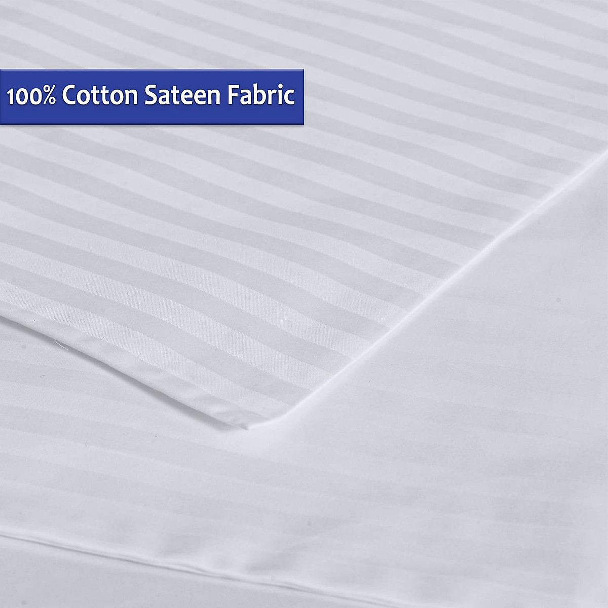 100% Cotton Pillow Protectors with Zipper Queen Size, White Pillow Cases for Home & Hotel, Sateen Soft Cooling Hidden Zippered Pillow Case Protector for Hair & Skin, 20x30 in, 1 Pack