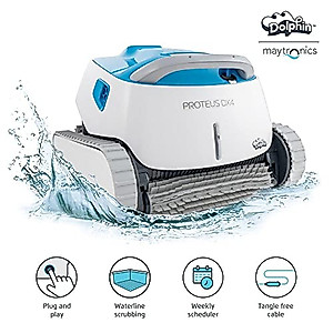 Dolphin Proteus DX4 Automatic Robotic Pool Cleaner with Exceptional Cleaning Power, Ideal for Swimming Pools up to 50 Feet