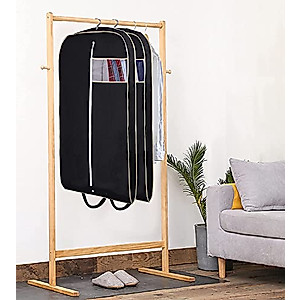 MISSLO 43" Gusseted Suit Bags for Men Travel Hanging Garment Bags Heavy Duty Suit Cover for Women Kids Clothes Shirts Short Dresses Coats, 2 Pack