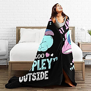 MANMAT Cartoon Throw Blanket Lightweight Cozy Couch Bed Super Soft and Warm Flannel Fleece Microfiber Throws Blankets for All Seasons 50''x40''