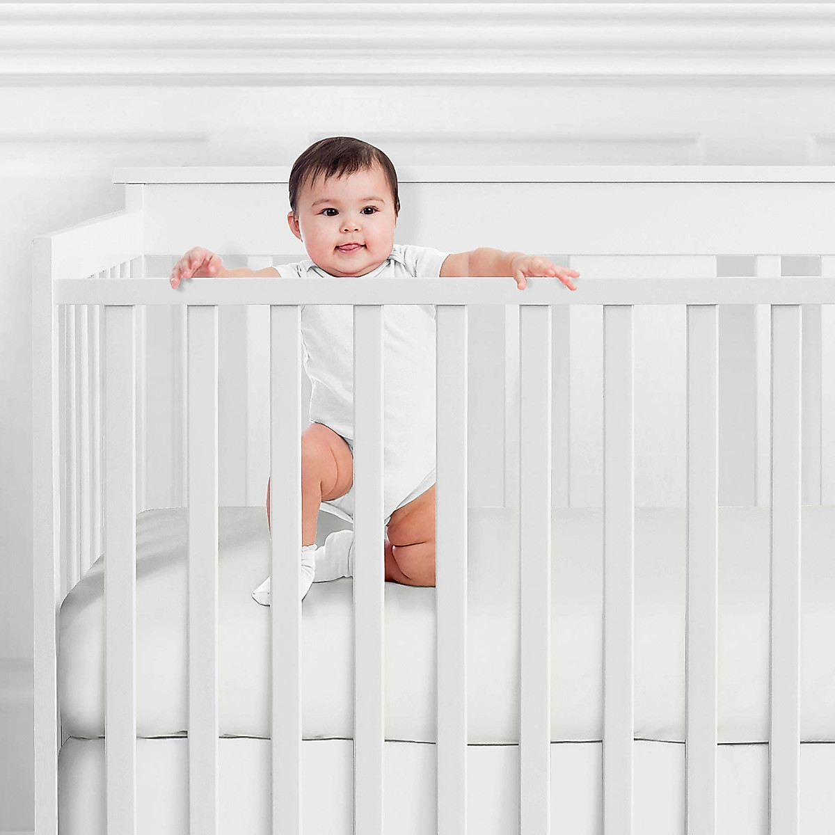 Sweet Jojo Designs Solid Ivory Boy Girl Fitted Crib Sheet Baby Toddler Bed Nursery - Gender Neutral Cream Beige Off White Color for Boho Bohemian Woodland Farmhouse Botanical Floral Linen Collection