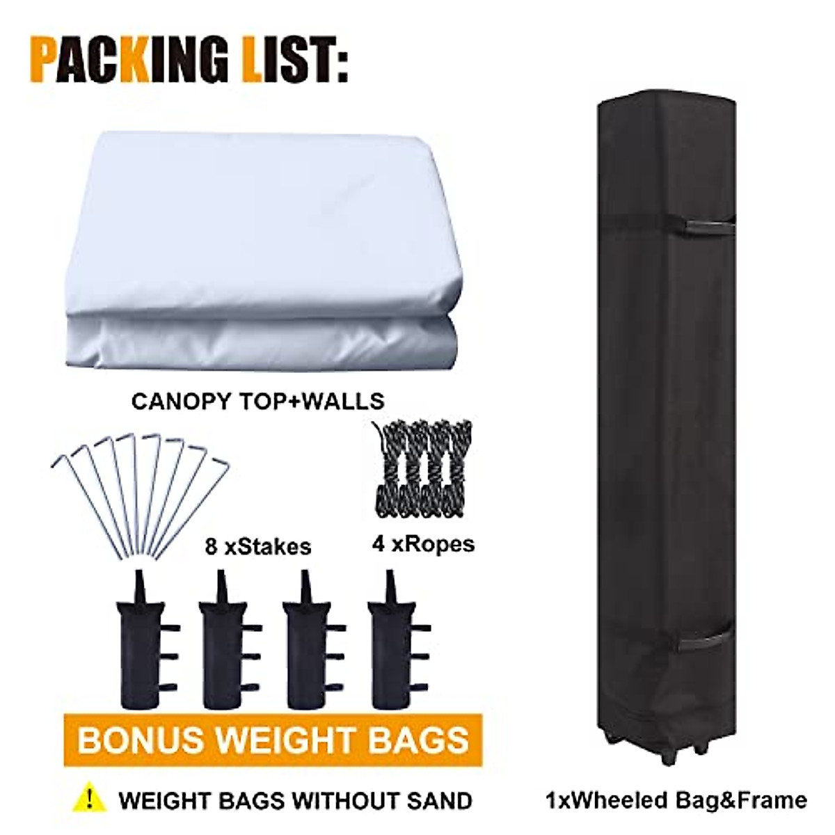 COOSHADE 8x8 Ft Pop up Canopy Tent Enclosed Instant Folding Canopy Shelter with Elegant Church Window Outdoor Pavilion Cater Party Wedding BBQ Events Tent(White)