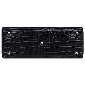 ANTONIO VALERIA Alexis Black Printed Leather Tote/Top Handle Shoulder Bag for Women