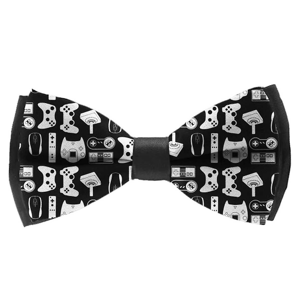 L Wright-King Mens Classic Pre Tied Satin Formal Tuxedo Bowtie Adjustable Black Video Game