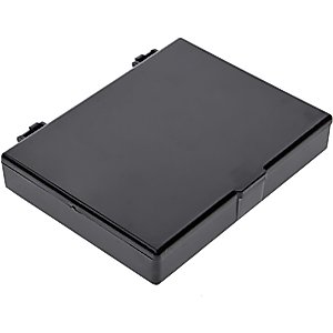 Pioneer Plastics 515CHIPS Black Rectangular Hinged Plastic Container, 4.625" W x 3.5" D x 0.75" H, Pack of 4