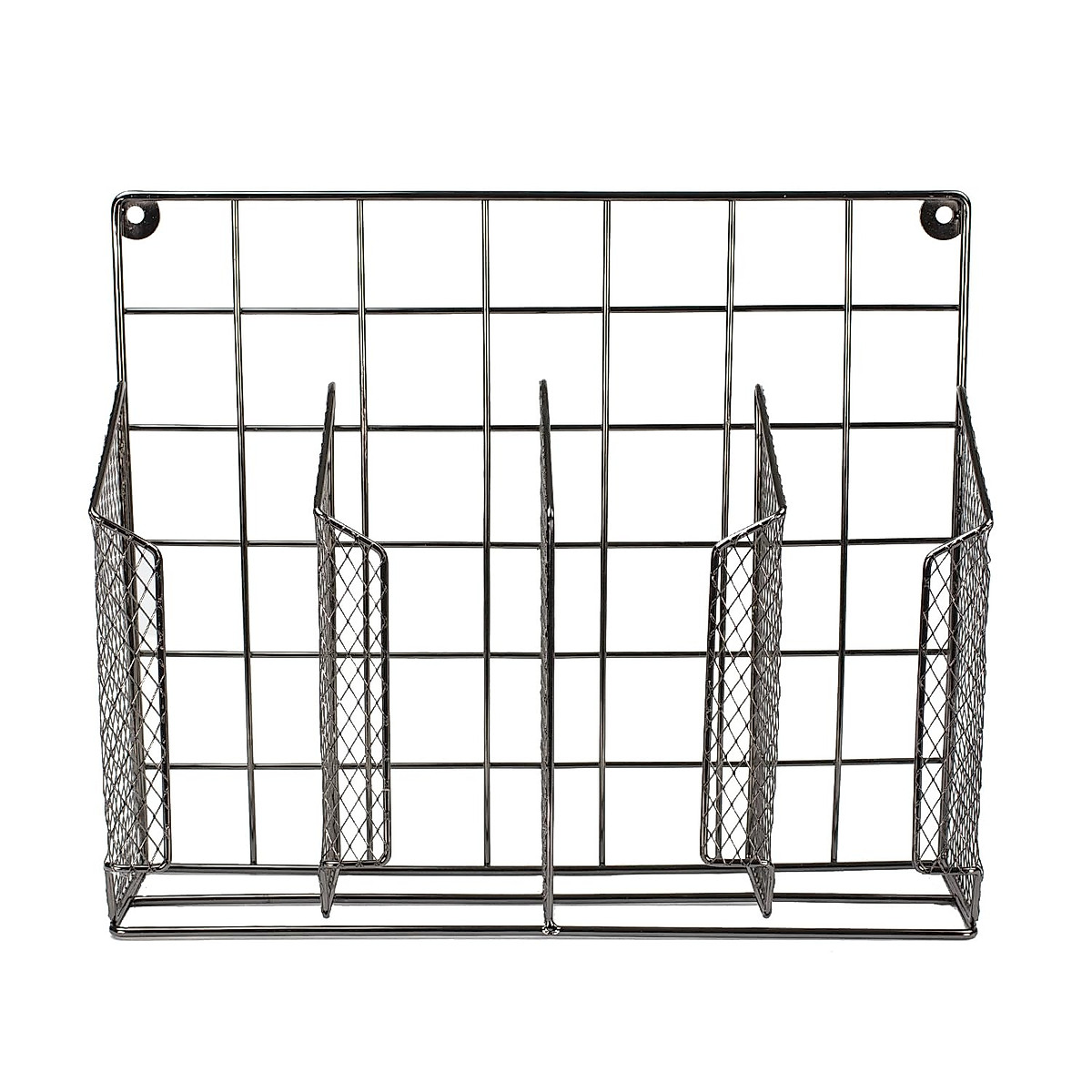 Home Basics Stainless Steel Rust Resistant Wrap Organizer, Perfect for Food Storage Bags, Silver Foil, Wax Paper, Sandwich Bags, Plastic Wrap- Mounts to Cabinet Door or Wall (ONYX BLACK, 2)