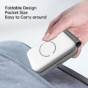 DREU Magnetic Foldable Charging Pad Portable Wireless Chargers 3 in 1, Fast Wireless Charging Station Compatible with QI Phones, iPhone 14/13/12/SE/11/XS/8, Samsung, Air-Pods Pro, Ap-ple Watches