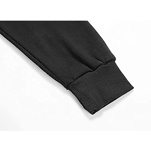 SIMZRA Youth Tracksuit Pullover Hoodie Jogging Pants Set 2 Pieces Sweatsuit for Boys Girls, Black, L