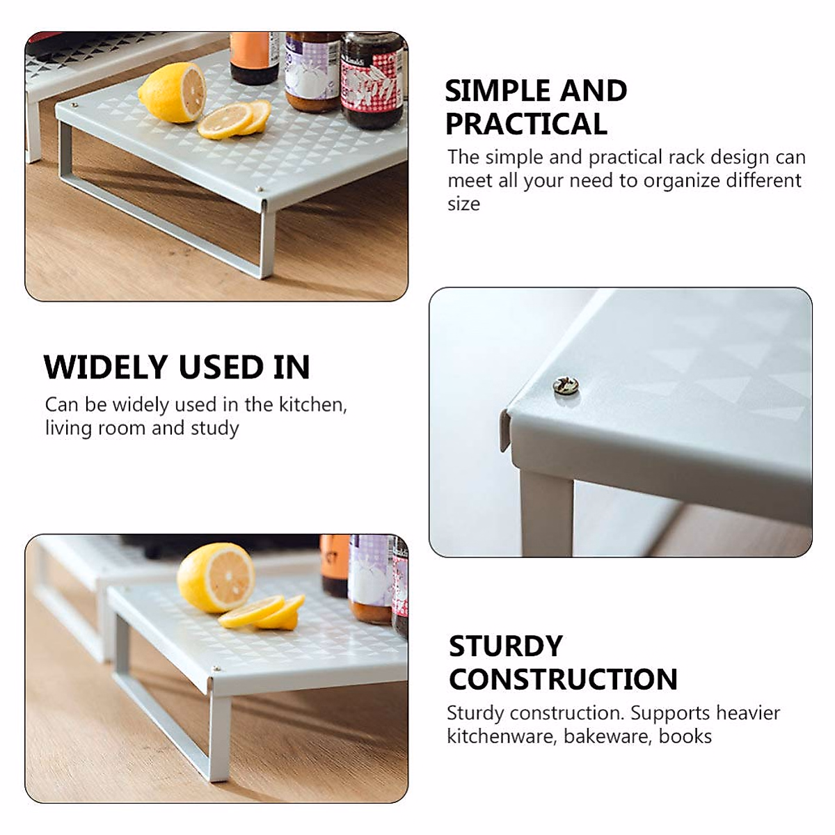 Hemoton Microwave Oven Rack Shelf Toaster Stand Kitchen Counter Seasoning Storage Rack Cabinet Organizer for Kitchen Utensils Towels Spices (Grey)