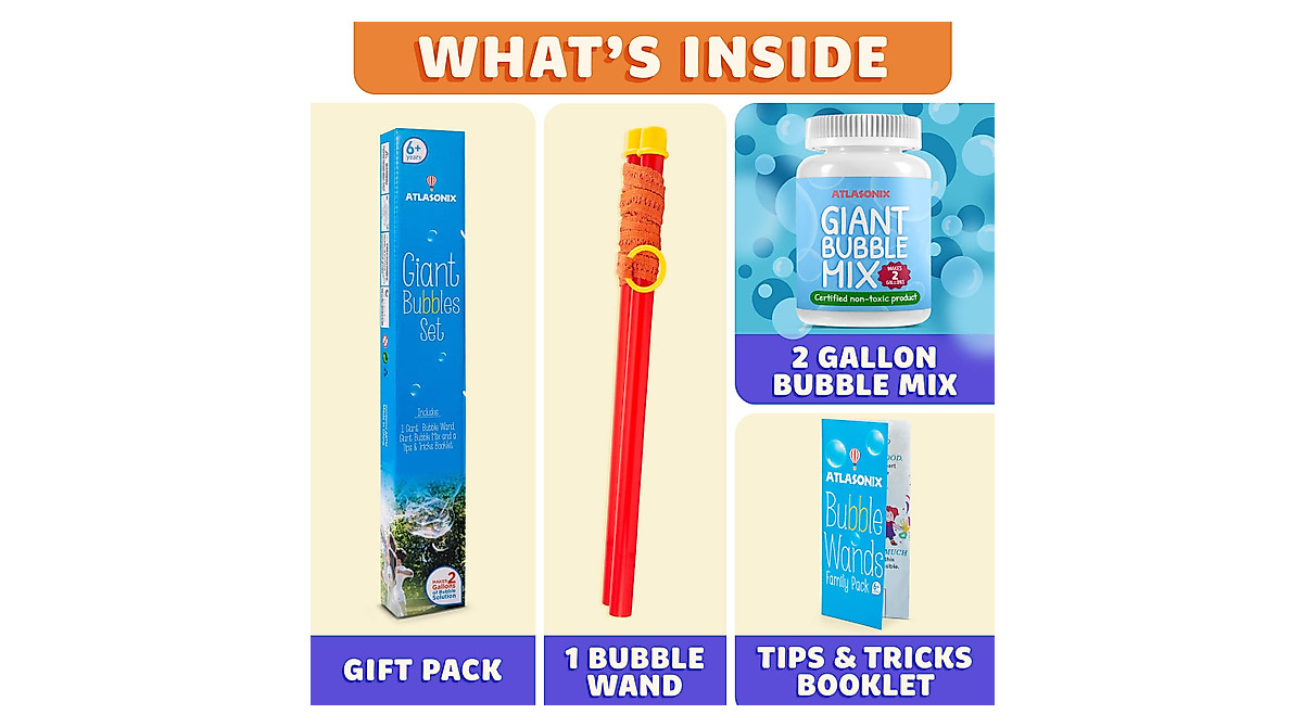 Giant Bubble Wand Kit: Make Huge, Non-Toxic Bubbles!