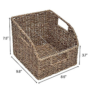 StorageWorks Hand-Woven Seagrass Wicker Baskets Set