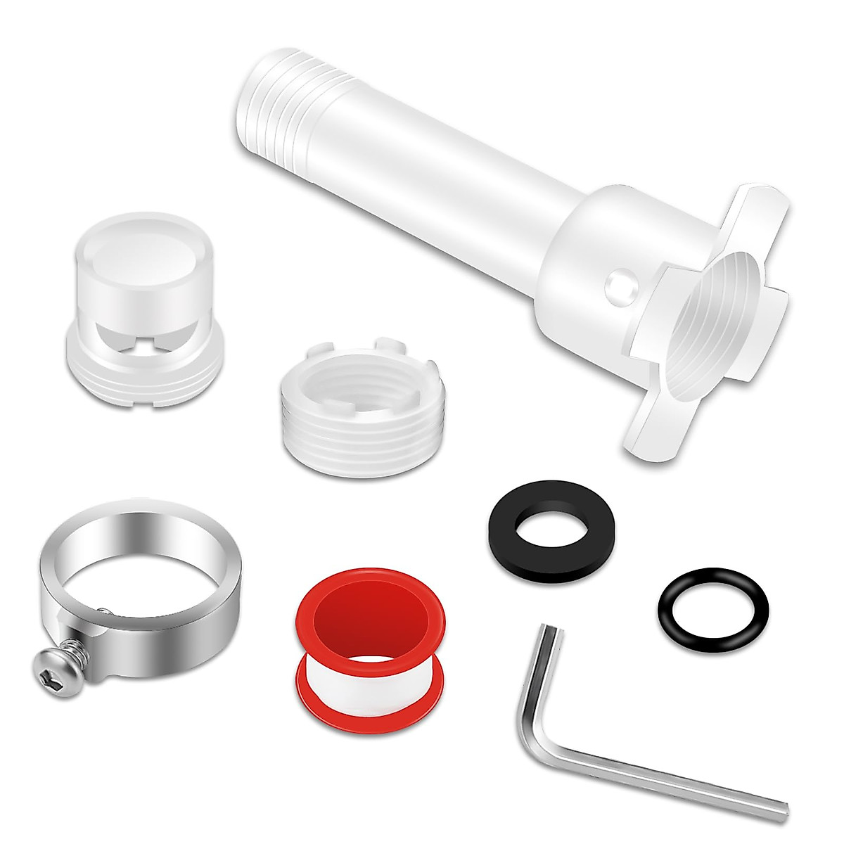 Four in One Tub Spout Adapter, Bathtub Faucet Spout Adapter kit, for Universal 1/2'' Copper Pipe, 1/2'' IPS and 3/4'' IPS, Includes Tub Spout Diverter Repair Kit with Assembly Tool