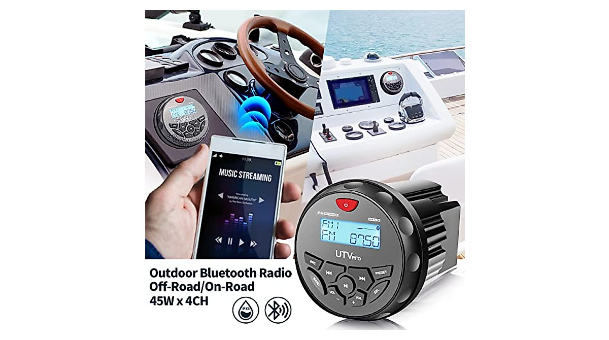 Bluetooth Marine Stereo Radio for Boats & ATVs